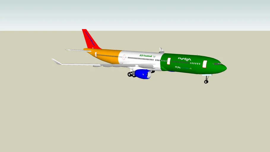 FlyHigh Airbus a330 Ireland football (Soccer) Livery | 3D Warehouse