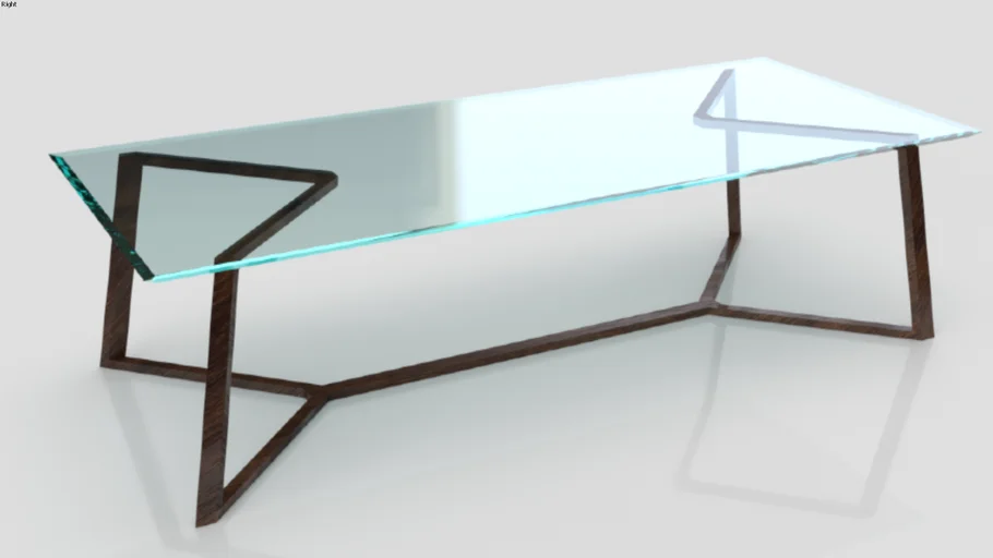 Modern Nordic Wood Glass Top Dining table | 3D Warehouse