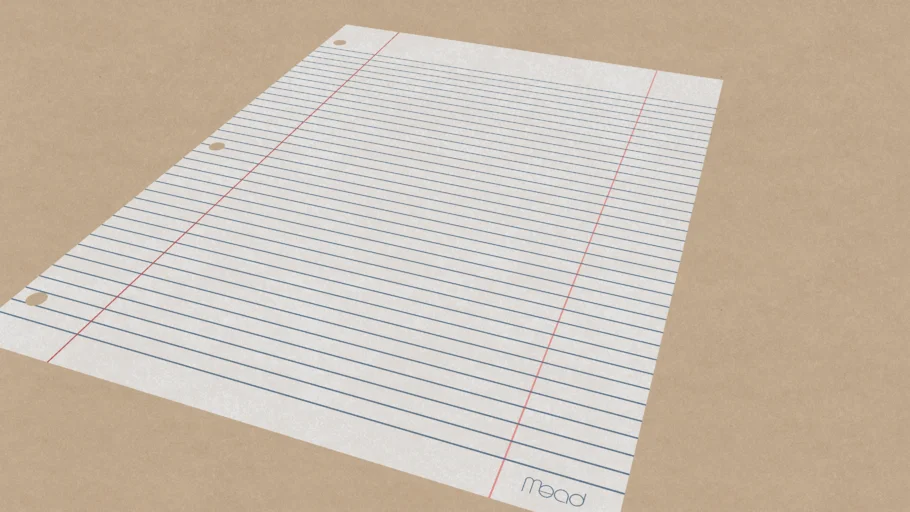 Piece of Mead Paper | 3D Warehouse
