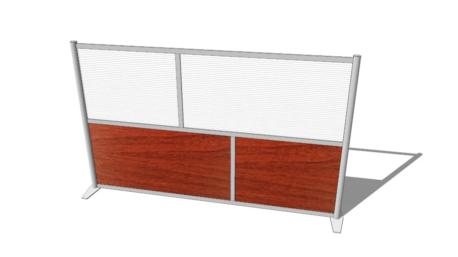 Modern Office Partition 75' wide by 51' high - Cherry Wood Grain ...