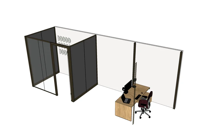 Privacy wall panels (actual panel / glass)-steelcase | 3D Warehouse