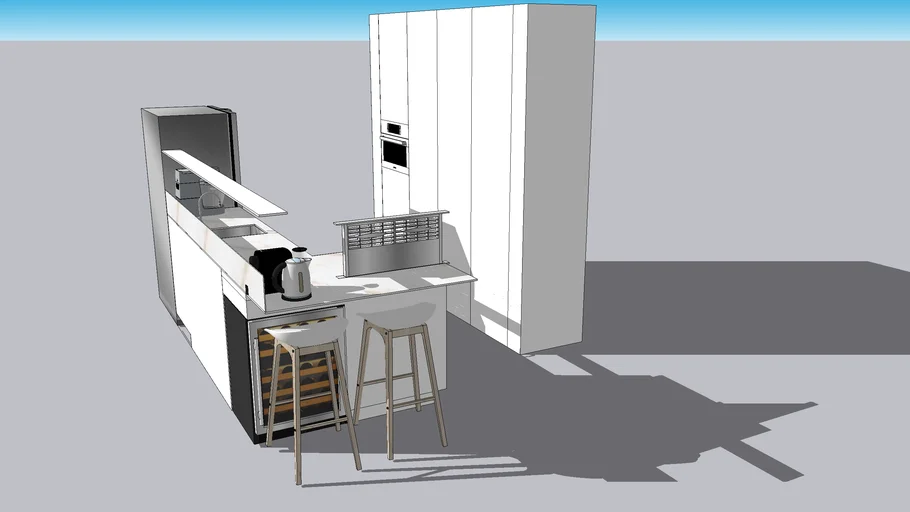 L shape modern kitchen | 3D Warehouse