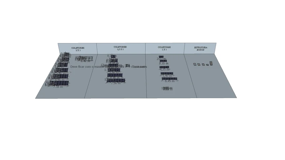BASE E COLETORES SOLAR 2X1 - 1.5X1 - 1X1 | 3D Warehouse
