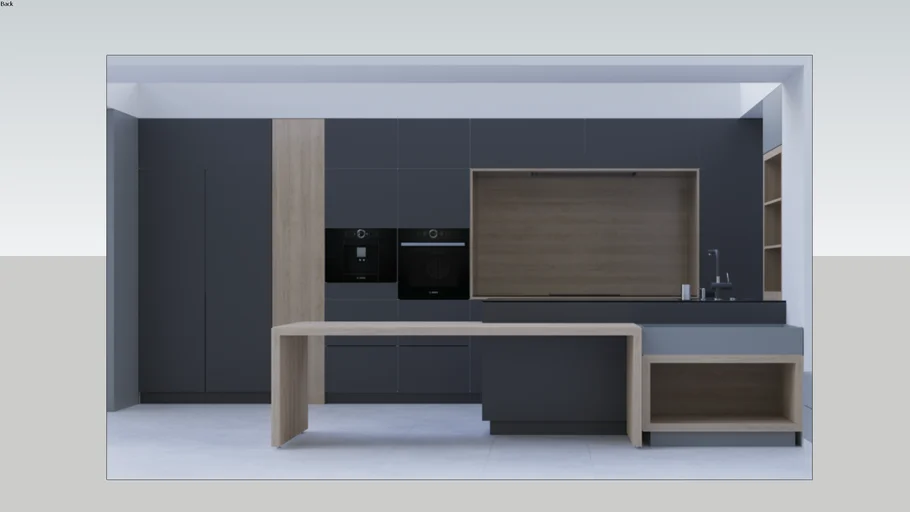 Custom made Kitchen pult + dining table | 3D Warehouse