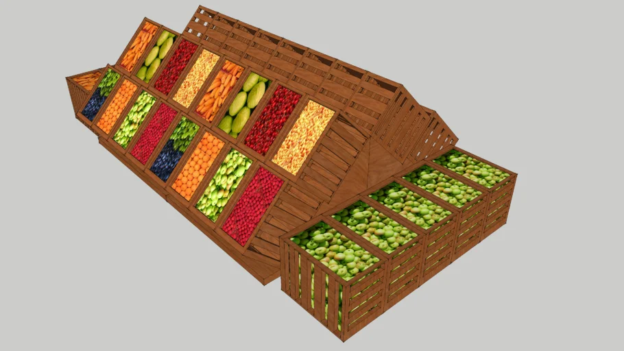 Farmer's Market Fruit Stand Arrangement 1 | 3D Warehouse