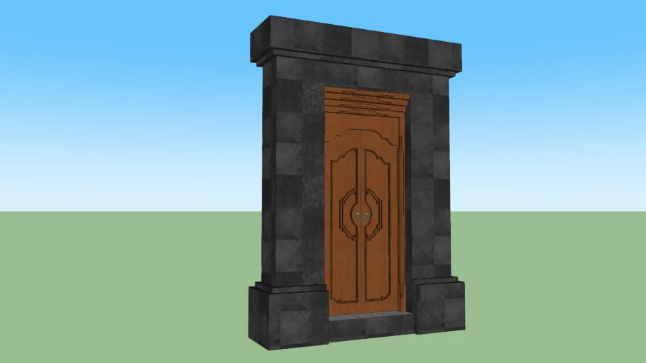Angkul Angkul polos / Pintu Masuk khas Bali / Gate | 3D Warehouse
