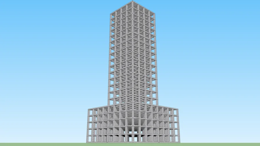 Barebones Concrete Box Beam Building | 3D Warehouse