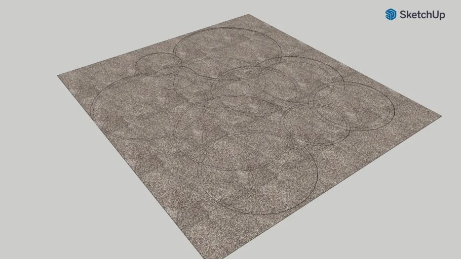 Brown Abstract Shag Rug | 3D Warehouse