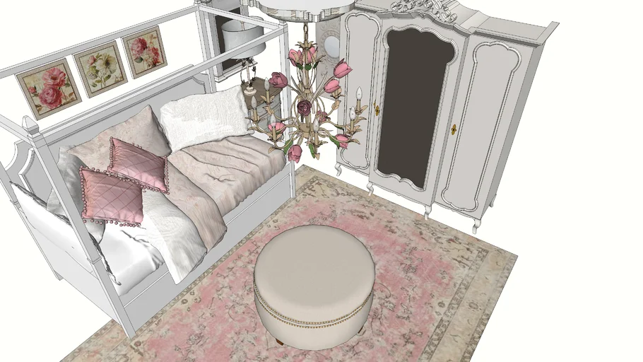 SHABBY CHIC GIRLS BEDROOM | 3D Warehouse