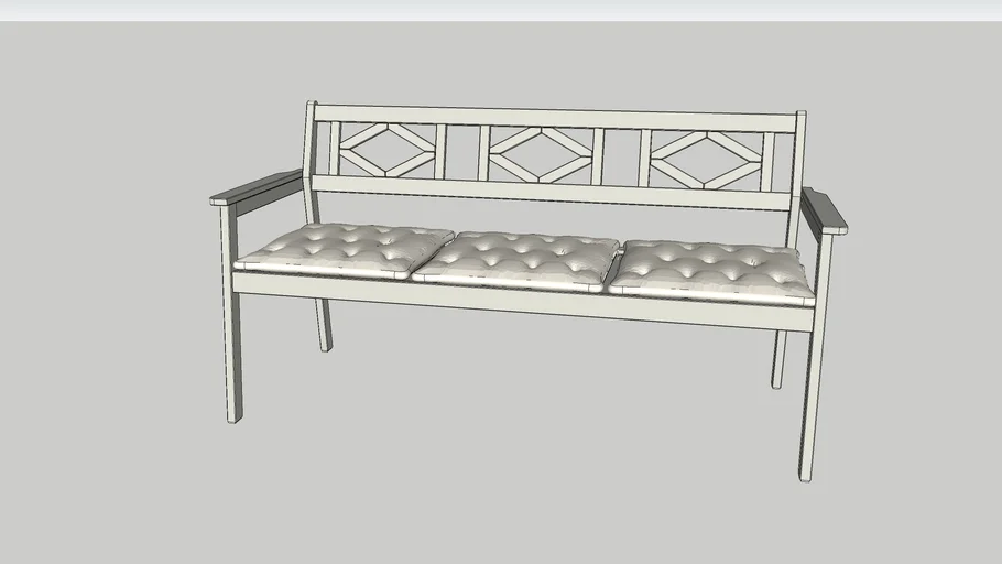BONDHOLMEN Bench with backrest, outdoor, grey #IKEA | 3D Warehouse