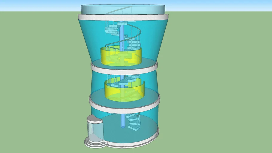 Transparent cylindrical building | 3D Warehouse