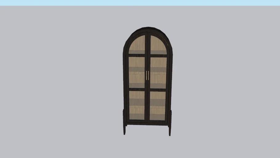 Display Cabinet w/ wood shelves | 3D Warehouse