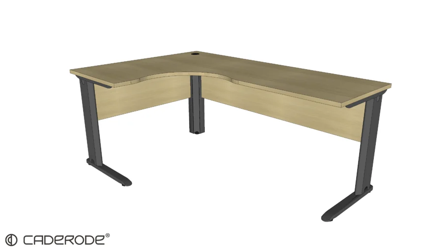 Mesa de Trabalho Angular c/ Pé Metálico em L - 1200x1800 | 3D Warehouse