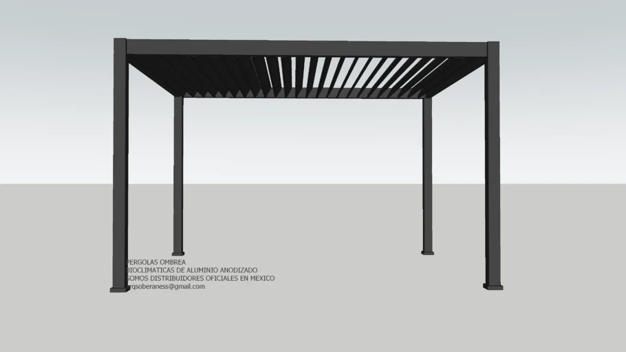 Pergola bioclimatica 4x3 m ombrea México | 3D Warehouse
