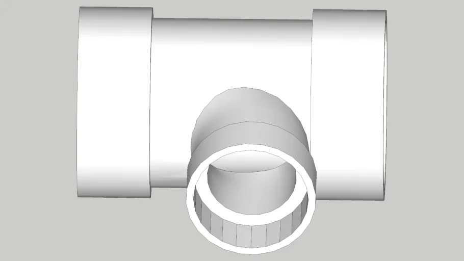 3'x3'x2' PVC DWV reducing sanitary Tee | 3D Warehouse