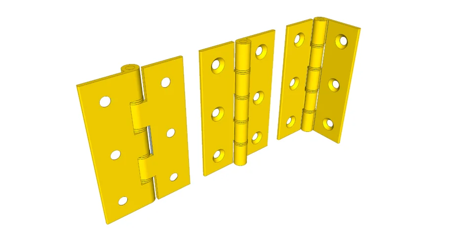 Hinge 3-inch - Straight and 90 Degree | 3D Warehouse