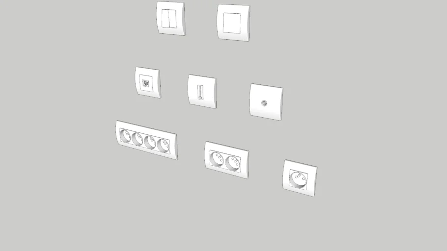 Interrupteurs, prises_Light switches, plugs, sockets...Bundle | 3D Warehouse