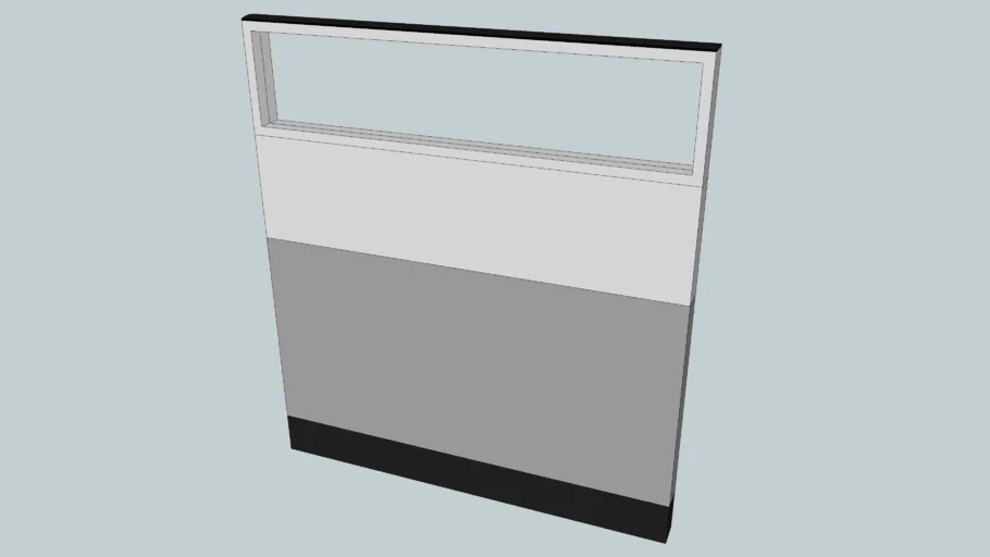 54'H x 48'W office partition with glass section at top (radius top cap ...