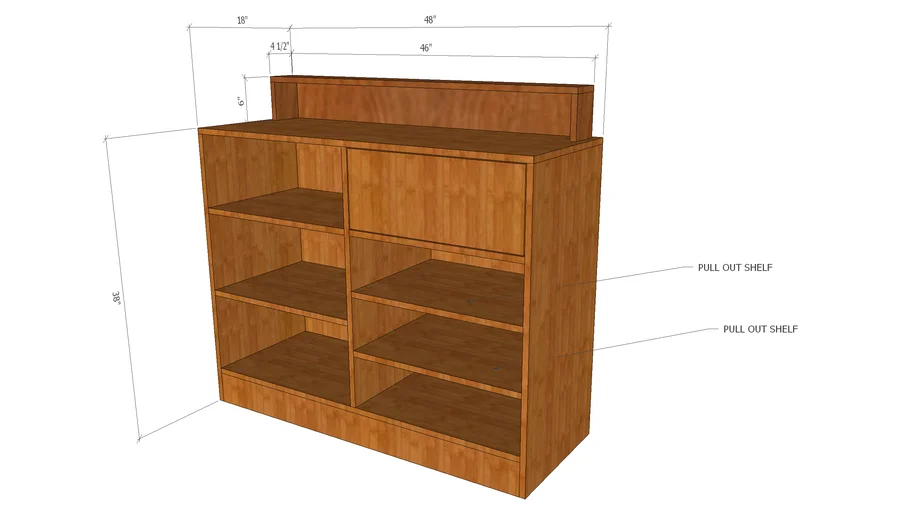 48” Cash Counter w/Ledge top | 3D Warehouse