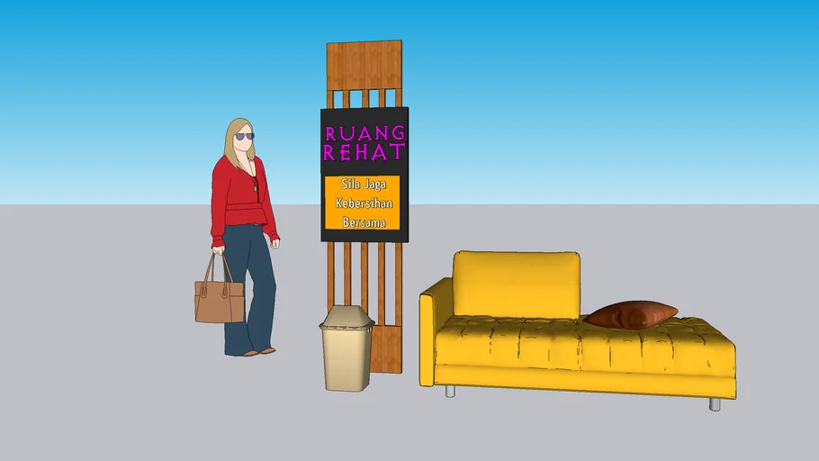 Signage Ruang Rehat | 3D Warehouse