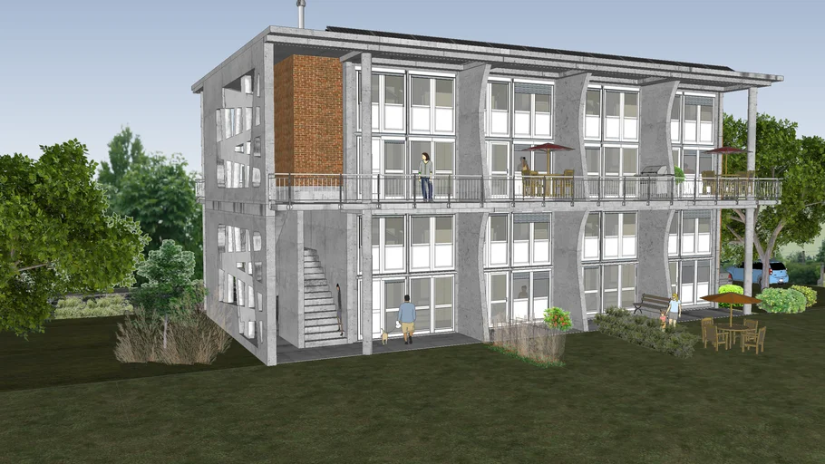 Living Cube. Small apartment house. Modern house. | 3D Warehouse