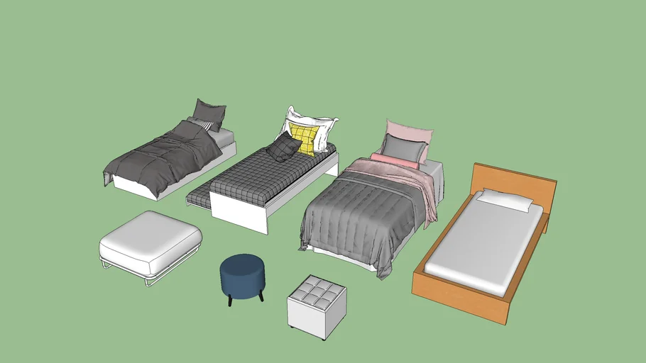 Cama solteiro 2 | 3D Warehouse