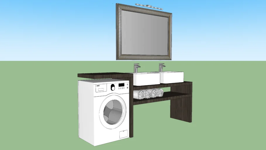 bathroom with washing machine | 3D Warehouse