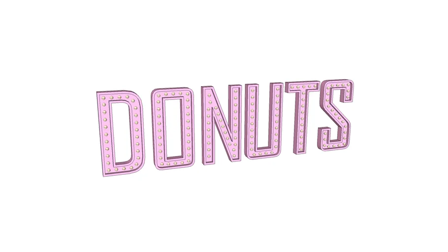 DONUTS letters with mini light bulbs | 3D Warehouse