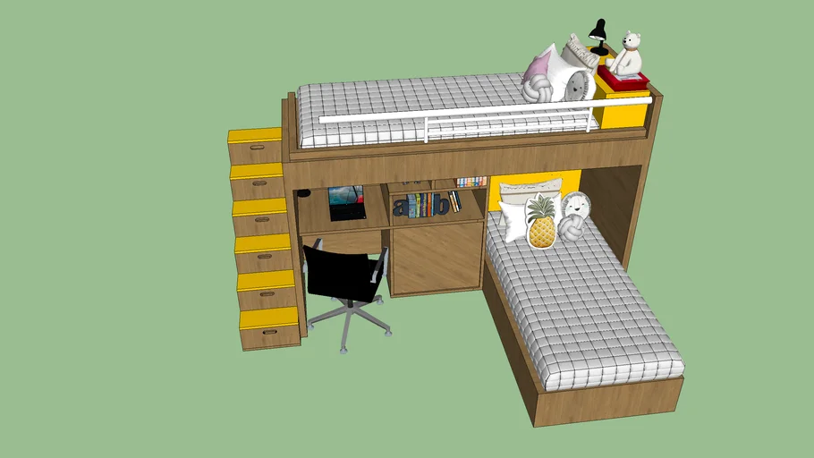 Litera con escritorio | 3D Warehouse