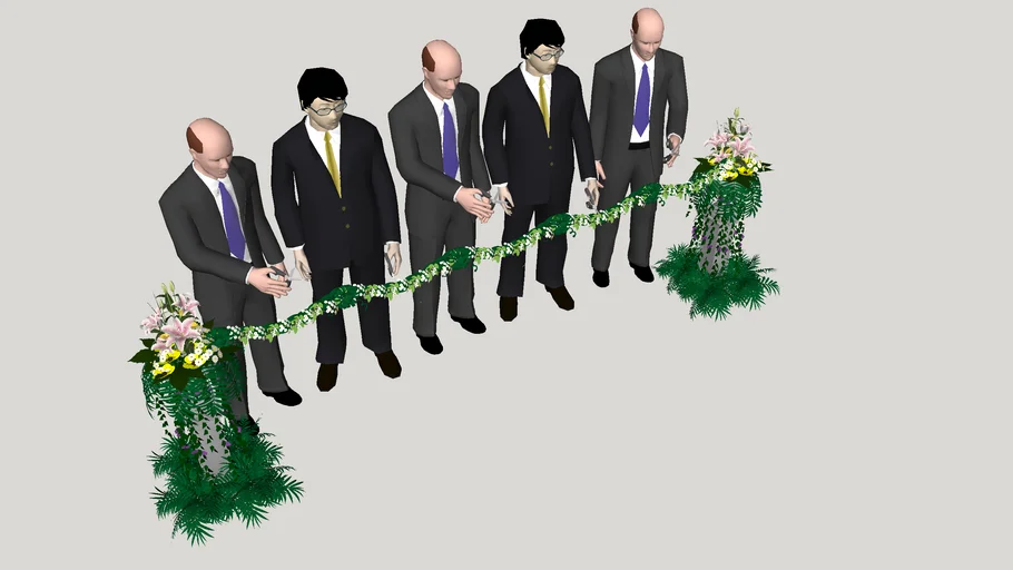 คนตัดริบบิ้นเคลือดอกไม้ 6คน | 3D Warehouse