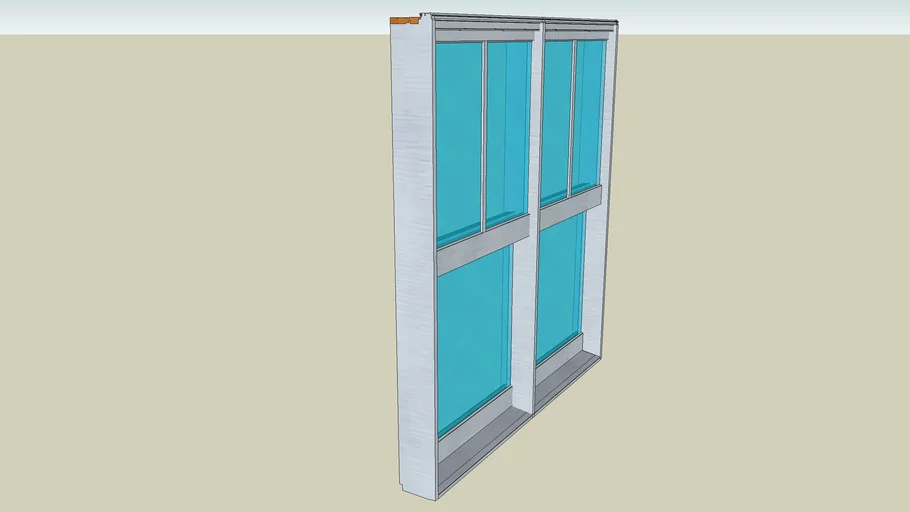 Window - Double Vert Slider - Aluminum & Glass | 3D Warehouse