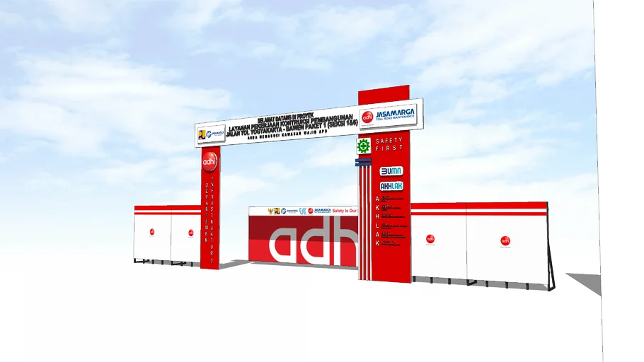 Gerbang dan pagar Proyek Adhi karya 2023 | 3D Warehouse