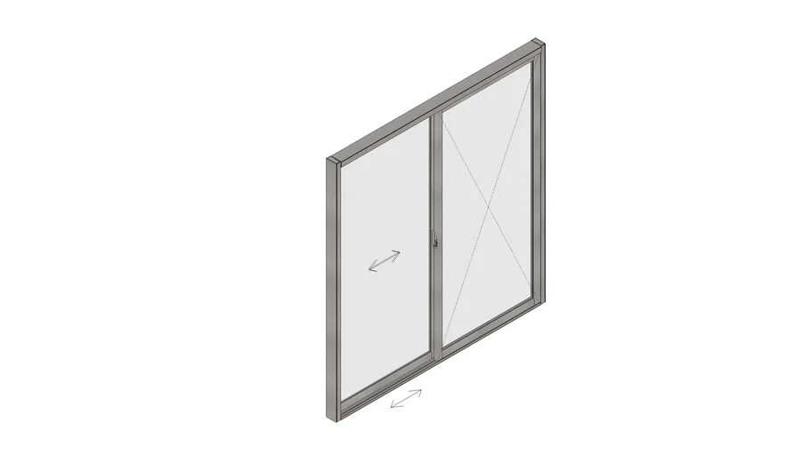 1 Sliding 1 Fix Glass Door | 3D Warehouse