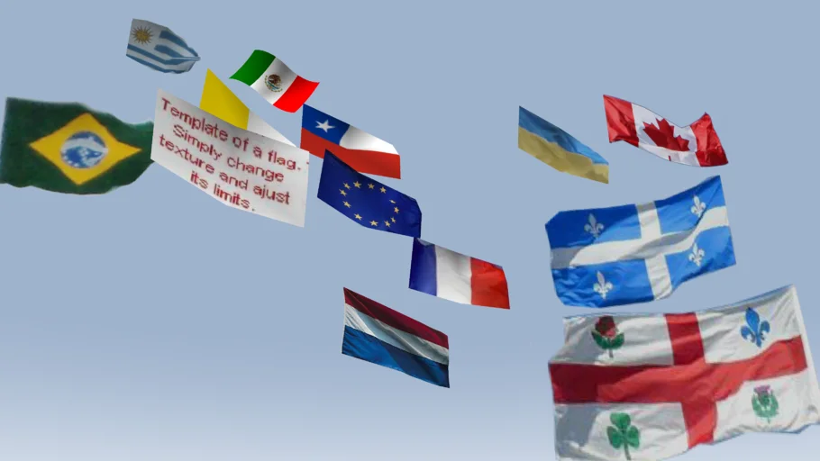 3D template of a flag. Add the flag of your country. | 3D Warehouse