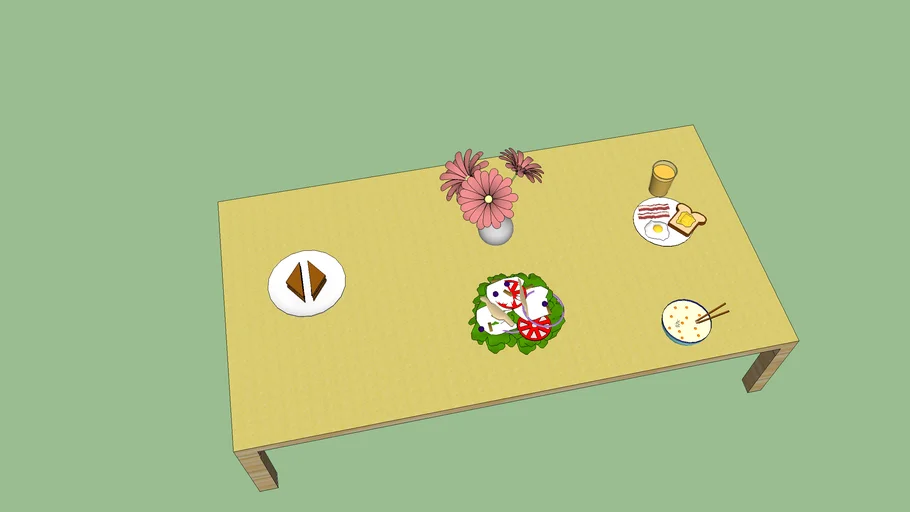 table with food | 3D Warehouse