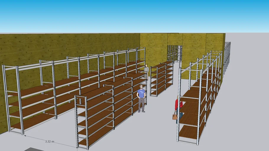 racks mini racaks pasillo revision | 3D Warehouse