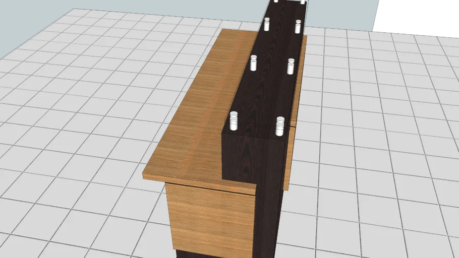 Meja Resepsionis Lounge Ambon 160x60 | 3D Warehouse