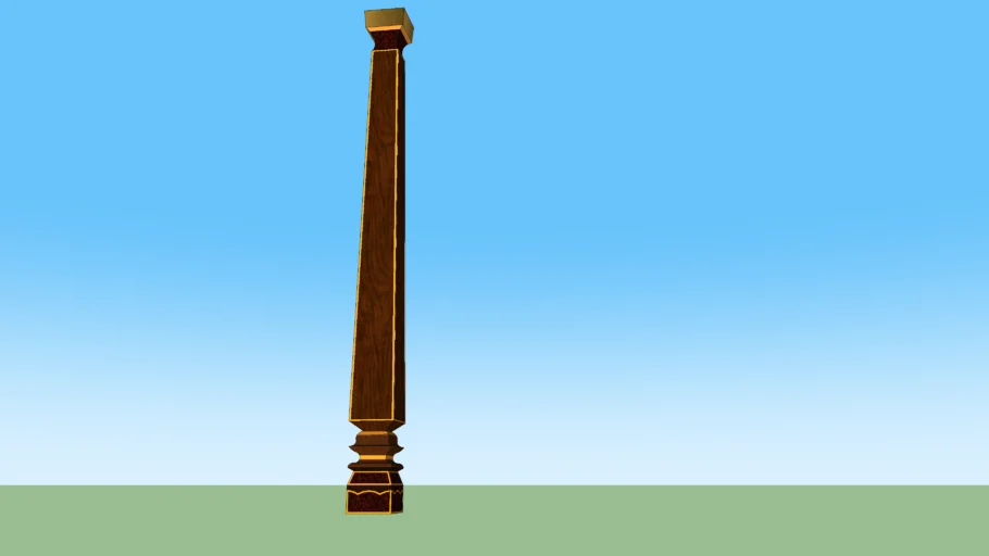 Chettinad Wooden Column | 3D Warehouse