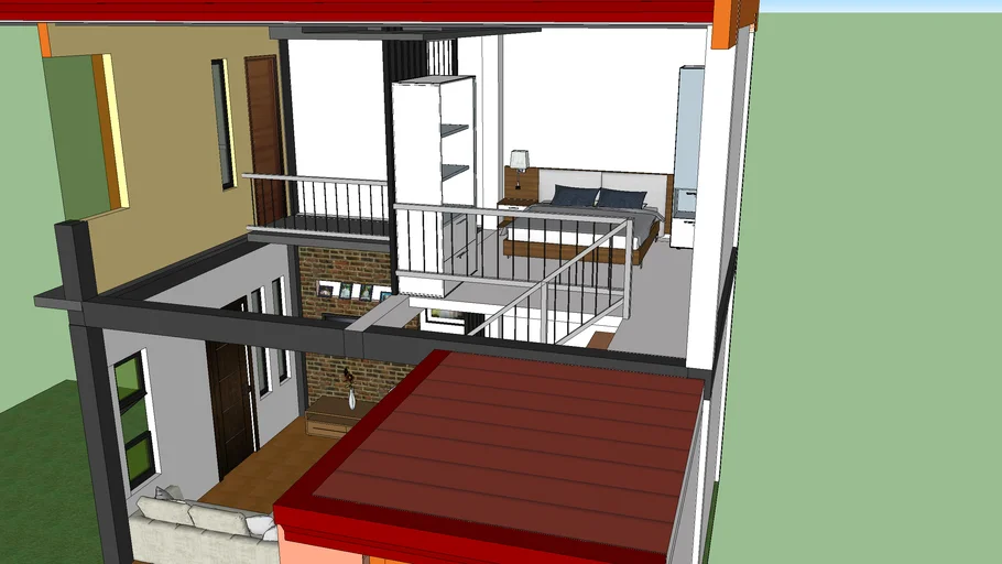 2-storey simple loaf house | 3D Warehouse