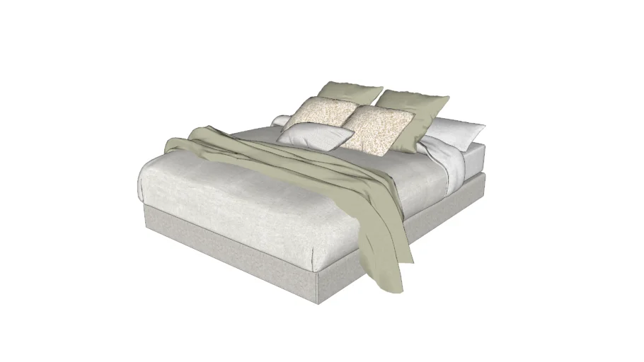 Cama Queen sin cabecera | 3D Warehouse