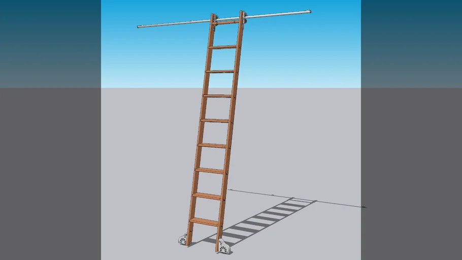 Quiet Glide Rolling Ladder - 108in | 3D Warehouse