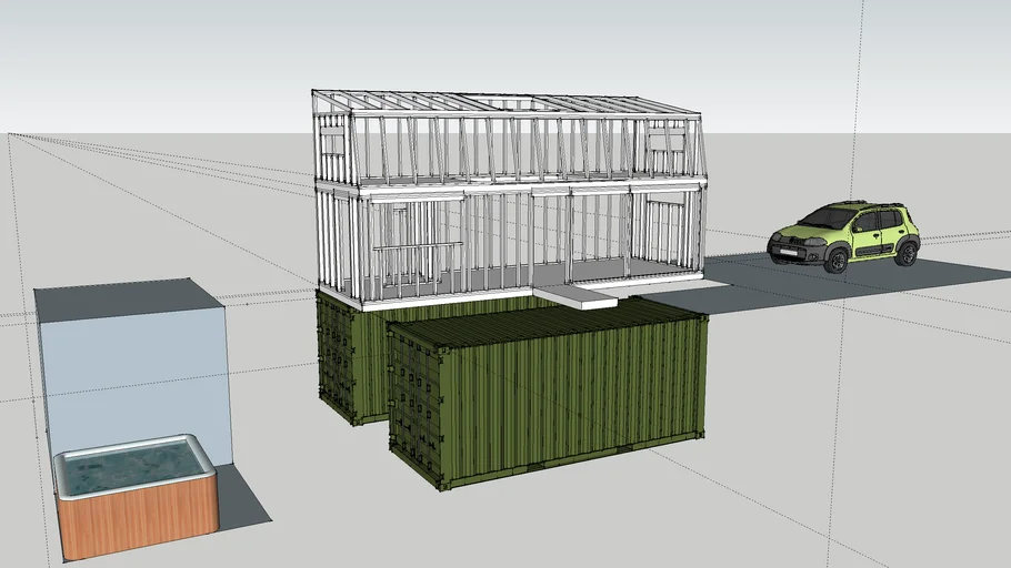 Tiny House / Containers Layout test 02 | 3D Warehouse