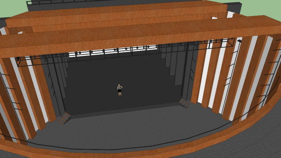 Wooden Theatre (Stalls, Circle 1 & Circle 2) | 3D Warehouse