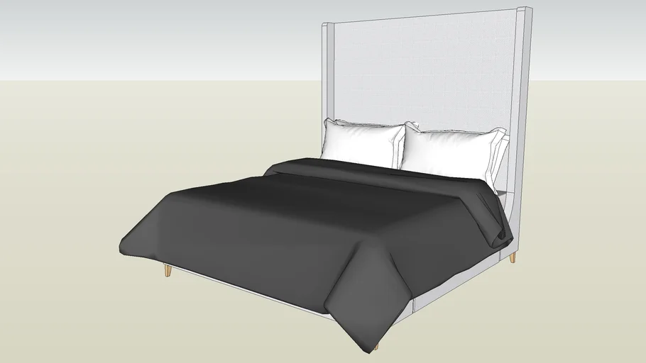 Restoration Hardware Grayson Fabric Bed | 3D Warehouse