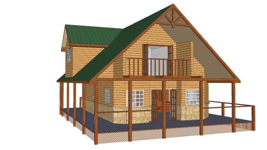 Cabin Home Plan Number 76012 | 3D Warehouse