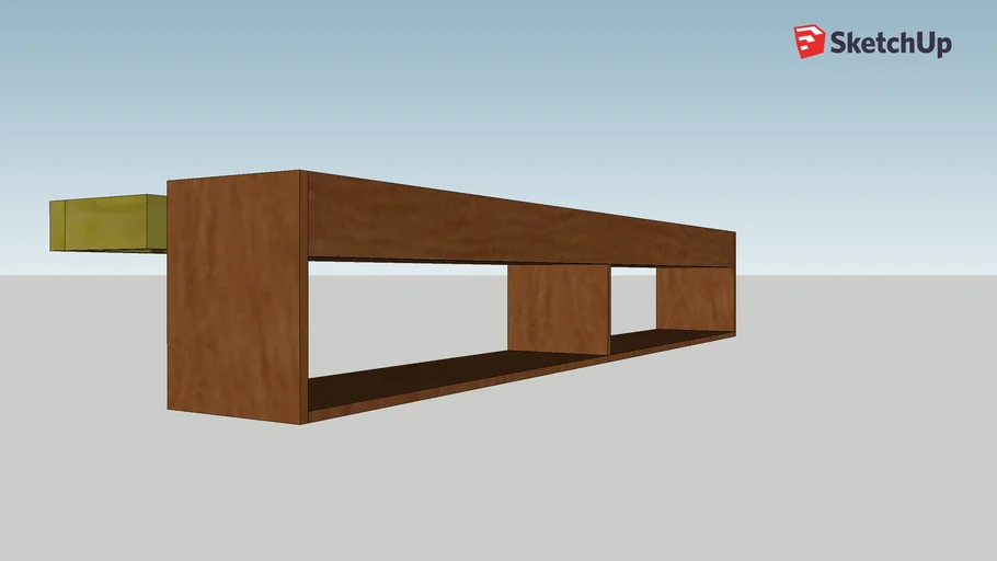 Floating shelf with open compartment | 3D Warehouse