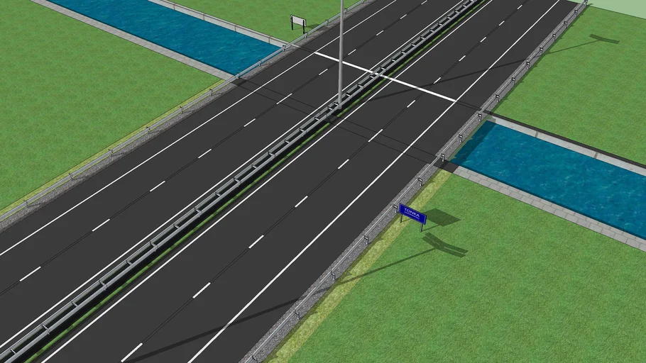 Motorway with river crossing | 3D Warehouse