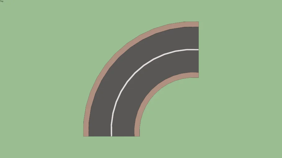 Curved Road Piece (*) Footpath] | 3D Warehouse