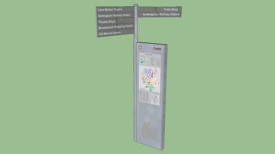 Nottingham Navigator (Parksmart) Information Panel & Finger Post | 3D ...