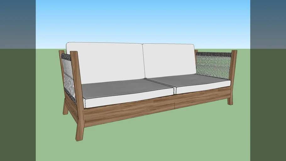 LOVE SEAT EXTERIOR TECA Y POLYRATTAN | 3D Warehouse
